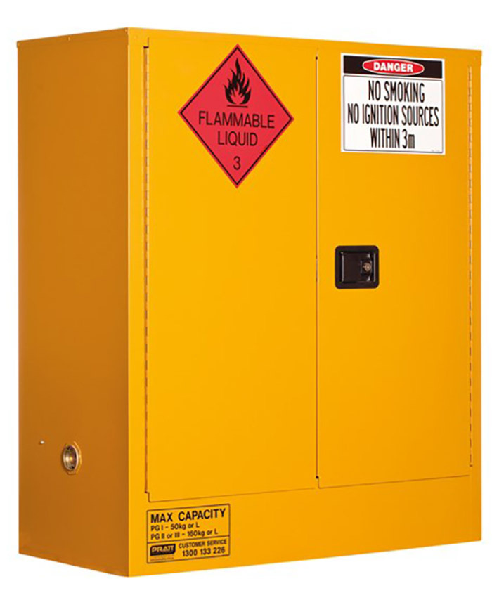 Flammable Storage Cabinet 160L 2 Door, 2 Shelf | Safety Storage | Pratt